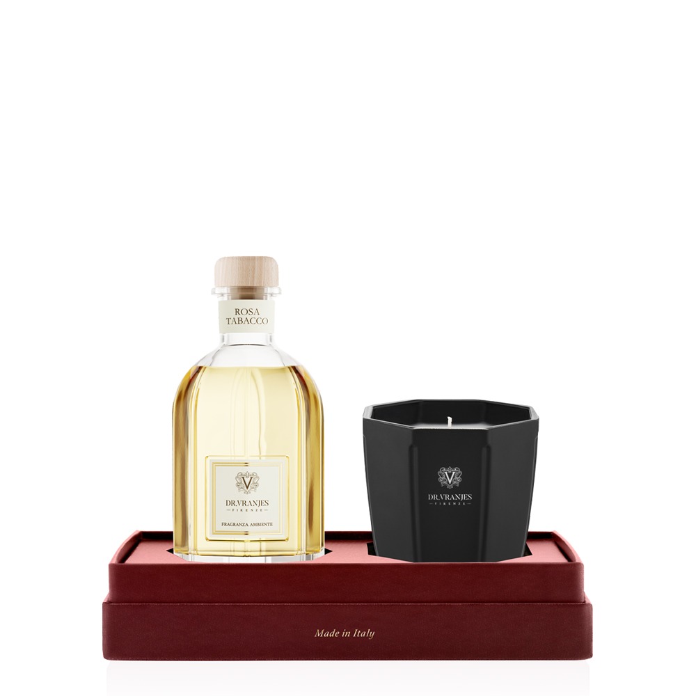 DR. VRANJES FIRENZE GIFT BOX ROSA TABACCO DIFFUSER + CANDLE | delirium